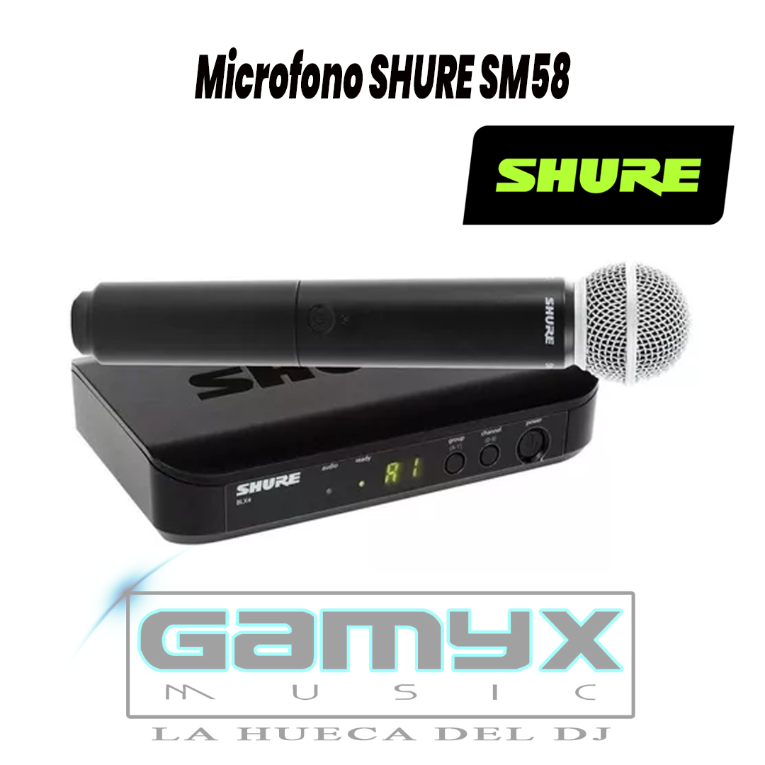 Micrófono inalámbrico SHURE SM58 UHF MIC. INALÁMBRICO – Gamyx Music